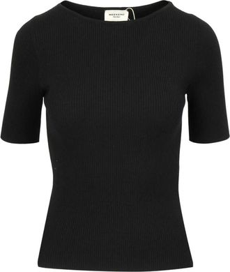 Max Mara Rundhalsausschnitt Rippstrick-Pullover - - Knitwear - Damen - Schwarzk - S