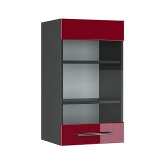Vicco Meuble de cuisine haut vitré Fame-Line, Rouge bordeaux Haute brillance, 40 cm Vicco