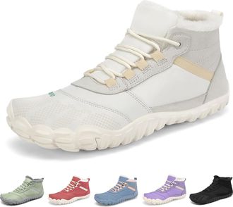 Saguaro Barfuss Schuhe Damen Winter Barfu&szlig;schuhe Damen Wasserabweisend Barfu&szlig; Winterschuhe Warm Gef&uuml;ttert Winterstiefel Beige, Gr.39