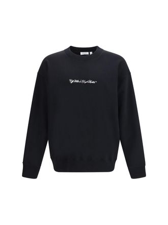 Off-white Mens Crewneck Sweatshirt Script Arrow Black Cotton Sweater