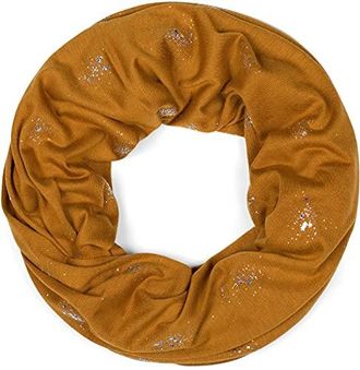 styleBREAKER snood rond avec strass et paillettes, &eacute;charpe, tissu, femmes 01017075, couleur:Cognac