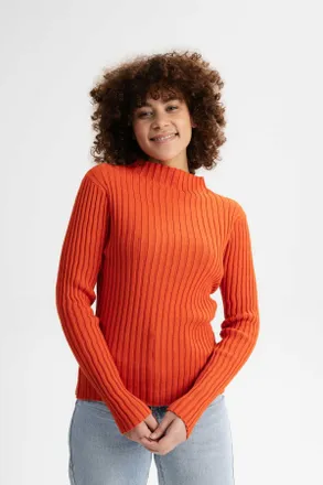Mela Damen vegan Strickpullover Namari Orange Ziegelrot