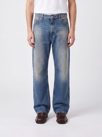 Maison Margiela Jean wide leg en denim avec logo num&eacute;rique