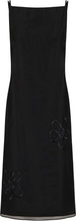 Iceberg Femme, Robes, Noir, Taille: 34 FR Robe fourreau en mousseline avec broderie florale