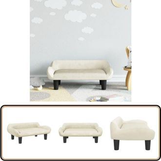 vidaXL Kindersofa Creme 70x40x24 cm Samt - Kinder Sofa - Samtsofa - Mini Sofa - Kinderzimmer Dekoration - Sitzmöbeln Für Kinder