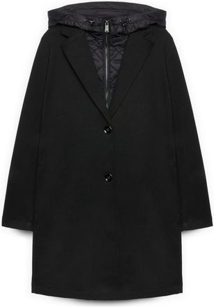 Fiorella Rubino Femme, Manteaux, Noir, Taille: 52 FR Manteau Scuba avec Panneau Avant Amovible