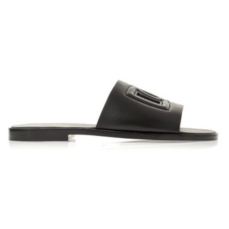 Dolce & Gabbana Homme, Chaussures, Noir, Taille: 42 EU Slides en Cuir pour Homme - Entrez dans le Style
