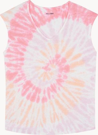 Kujten Top col V sans manche lin - Top Karol Sunny