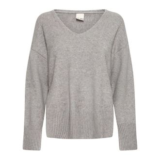 Ichi V-Ausschnitt Strickware - - Knitwear - Damen - Grau - S