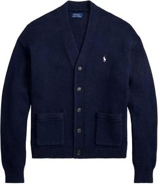 Polo Ralph Lauren Cardigan col V c&ocirc;tel&eacute; en coton