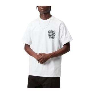 Carhartt Work in Progress Homme, Tops, Blanc, Taille: M T-shirt Commuting Tales S/S