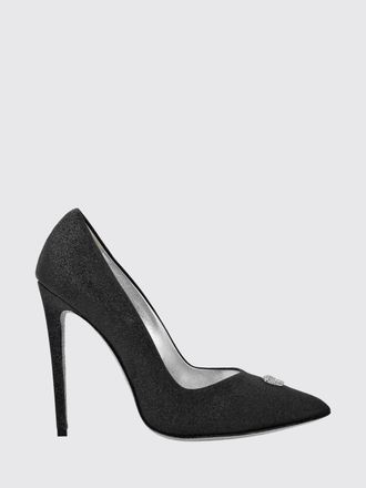 Philipp Plein Escarpins en cuir paillet&eacute; avec application Skull et talon haut