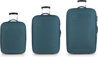 Gabol Reisekoffer-Set (Kabine, mittel und groß), Orbit, weich, Fassungsvermögen 202 l, türkis, Koffer und Trolleys