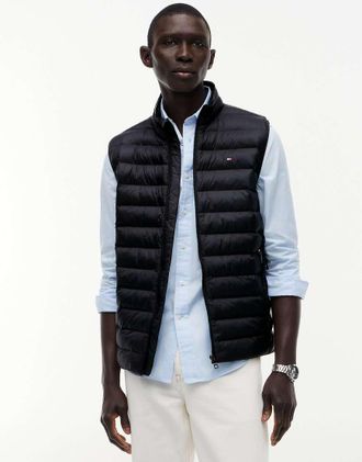 Tommy Hilfiger packbare Steppweste in Schwarz