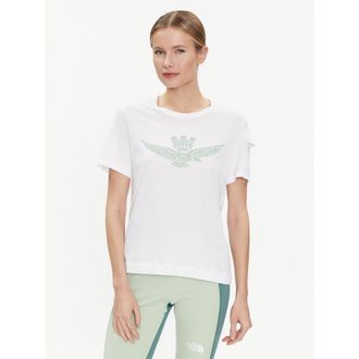 Aeronautica Aeronautica Militare T-Shirt 241TS2223DJ510 Wei&szlig; Comfort Fit