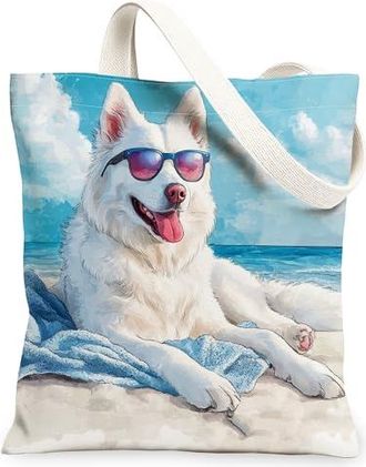 Generic Sac fourre-tout en toile motif terrier &eacute;cossais d&eacute;t&eacute; pour faire du shopping, 33 x 38,1 cm, sac d&eacute;picerie r&eacute;utilisable pour femme, peinture esth&eacute;tique,