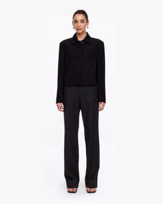 Arket Wool-Blend Fold-Up Trousers -Schwarz