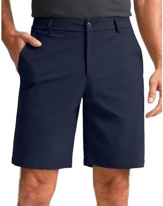 Generic JJDFW Short de golf &agrave; s&eacute;chage rapide pour homme, extensible, l&eacute;ger, d&eacute;contract&eacute;, avec 4 poches, devant plat, bleu marine, 5XL