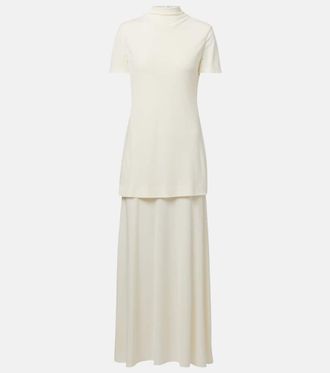 Jil Sander Robe longue en crêpe