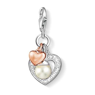 Thomas Sabo Ros&eacute;gold Herz-Charm mit Perle und Zirkonia - - Accessories - Damen - Grau - ONE SIZE