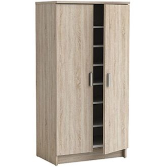 PEGANE Armoire &agrave; chaussures en panneaux de particule, ch&ecirc;ne brosse - Dim : 54,6 x 108,4 x 35,3 cm -PEGANE