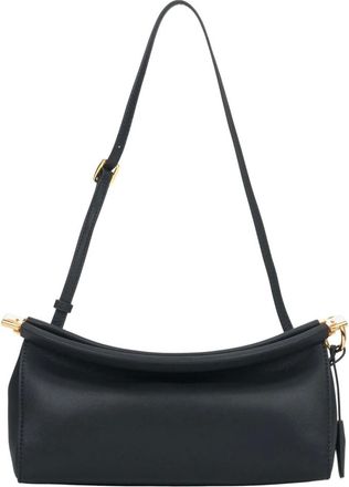 Estro & Luminara Femme, Sacs, Noir, Taille: ONE Size Sac bandouli&egrave;re en cuir avec d&eacute;tails dor&eacute;s