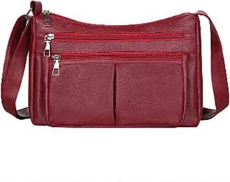 Generic Sac à bandoulière en cuir décontracté tendance et polyvalent pour femme, Rouge, Taille unique