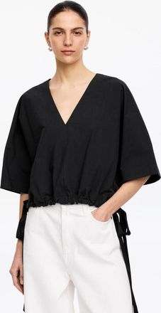 Arket Baumwolloberteil Mit Kordelzug -Schwarz
