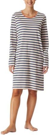 Schiesser Chemise de Nuit &agrave; Manches Longues en Coton Doux pour Femme avec Poches, Champagne_181964, 38