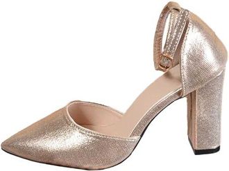 Generic Talon &agrave; lani&egrave;res &eacute;l&eacute;gant avec bout pointu pour un style confortable et &eacute;l&eacute;gant, Or rose, 42 EU