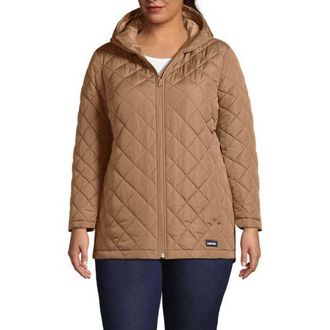Lands End FeatherFree Steppjacke, Damen, Gr&ouml;&szlig;e:52-54 plus, Braun, Polyester, by Lands End