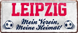 Generic Blechschild Leipzig Mein Verein, meine Heimat 28x12cm Geschenk Lustige Sprüche Feier Vintage Retro Geburtstag Deko Party Überraschung Fan Fußball Mann