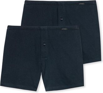 Schiesser Herren 2 Pack Boxershorts Baumwolle Jersey weich Multipack - Jerseyboxer, dunkelblau_180930, 8/ XXL