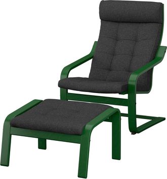 IKEA PO&Auml;NG Sessel und Hocker