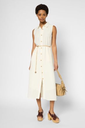Gerard Darel Robe sans manche &agrave; col chemise - PERLA - Ecru