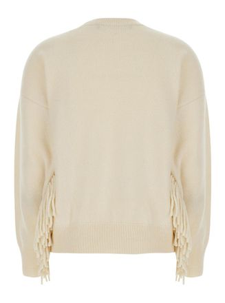 Federica Tosi Womens Fringed White Pullover Wool Tops Top