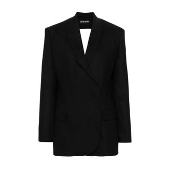 DAVID KOMA Jacke mit Cut-Outs und Spiegelrevers - - Jackets - Damen - Schwarzk - 2XS