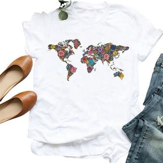 Keephen Bohemian Plume Papillon Impression 3D Femmes T-Shirt Casual &Eacute;t&eacute; Boho Tops Col Rond L&acirc;che Manches Courtes Blouses Tunique