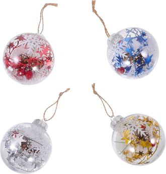 Garneck 4stücke Weihnachtskugeln Transparente Weihnachtsbaum Festliche Deko Für Drinnen Draußen Hochwertige Christbaumkugeln Mit Einzigartigem Design Als