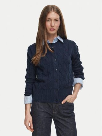 Tommy Hilfiger Strickjacke Soft WW0WW52191 Dunkelblau Regular Fit
