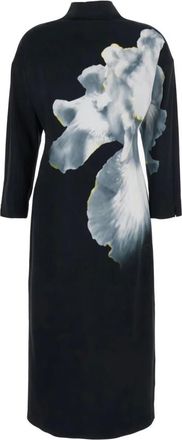 Alberta Ferretti Femme, Robes, Noir, Taille: 42 FR Robe en Cady Imprimé Noir