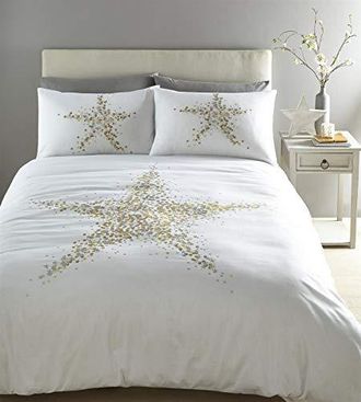 Portfolio Home Portfollio Star Bright Bettw&auml;sche-Set, goldfarben, f&uuml;r Kingsize-Betten