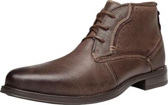 Generic Bottes Chukka classiques r&eacute;tro en cuir v&eacute;ritable &agrave; enfiler pour homme, caf&eacute;, 39 1/3 EU