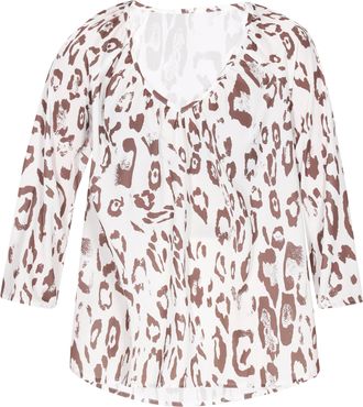 Faina Bluse Frauen Wei&szlig; Braun