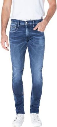 Replay Herren Jeans Anbass Slim-Fit Hyperflex White Shades mit Stretch, Medium Blue 009 (Blau), 33W / 30L