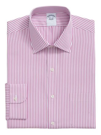 Brooks Brothers chemise rayée à col cachemire - Rose