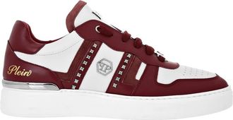 Philipp Plein Low-Top Sneaker - Lo-Top Turnschuhe Mit Nieten Verziert - Gr. 39 (EU) - in Rot - f&uuml;r Damen