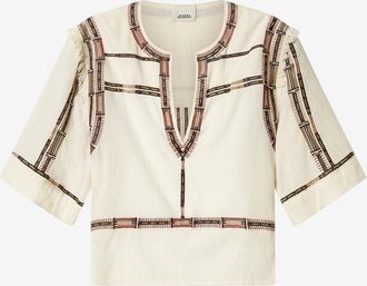 Isabel Marant Blouse Fiosa - Femme - &Eacute;cru - Taille34 - Isabel Marant - Collection &Eacute;t&eacute; Femme - Nouvelle Collection Capsule La Riviera