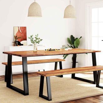 vidaXL Esstisch Baumkante 200x90x75 cm Massivholz Akazie - Vidaxl