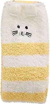 Generic Chaussettes &eacute;paisses et chaudes - Longueur genou - Motif animal - Chaussettes pelucheuses antid&eacute;rapantes et chaudes - En polaire corail - Confortable 